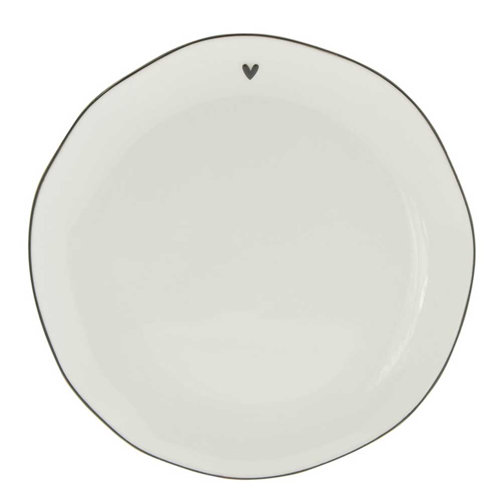 Bastion Collections Frühstücksteller Herz Schwarz Rand – Alsaba