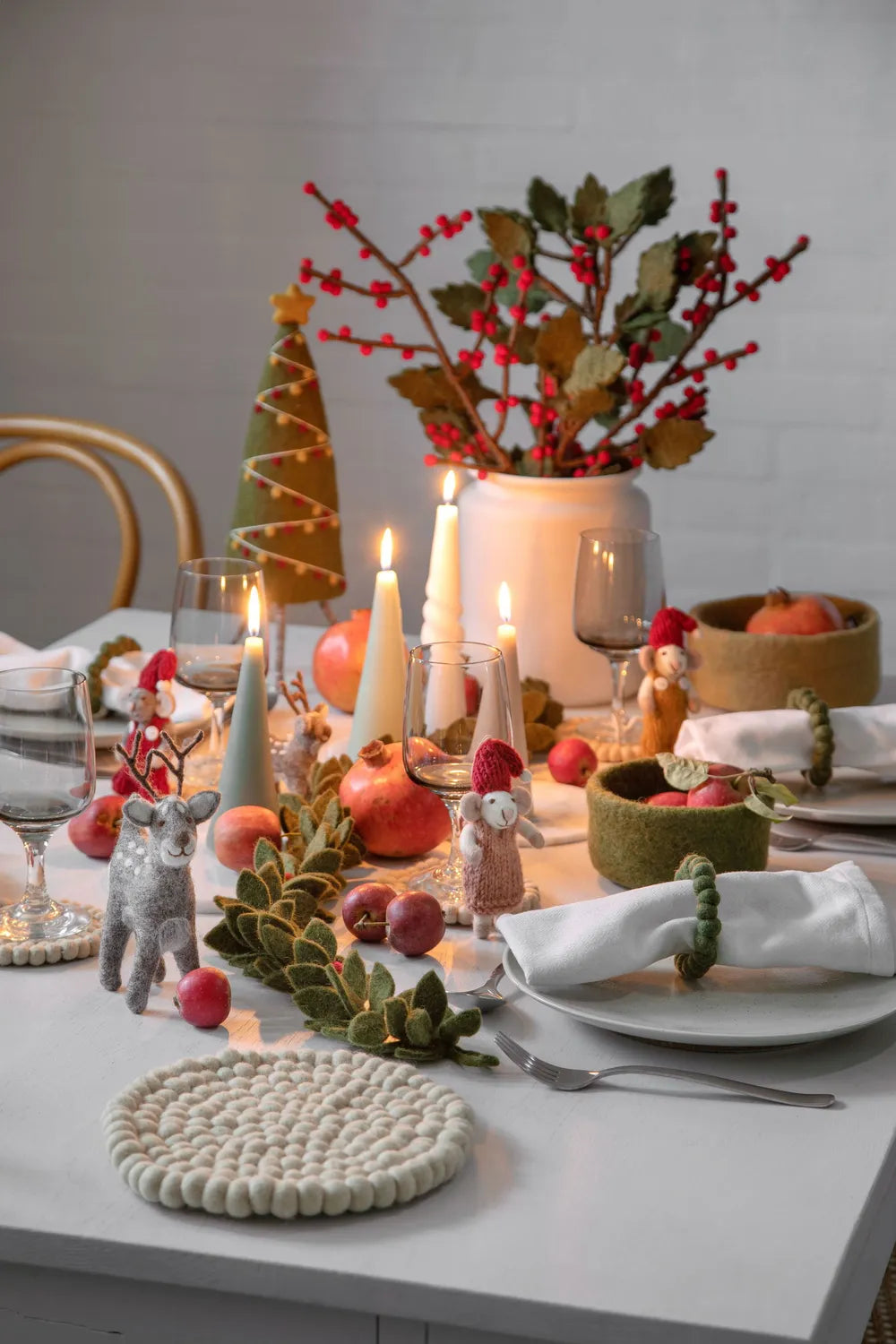 Serviettenring Filz - Dusty Green | Gry & Sif – Alsaba